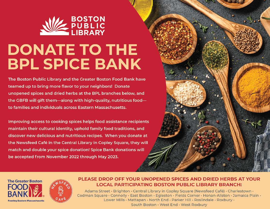 Donate to the BPL Spice Bank | Boston Public Library
